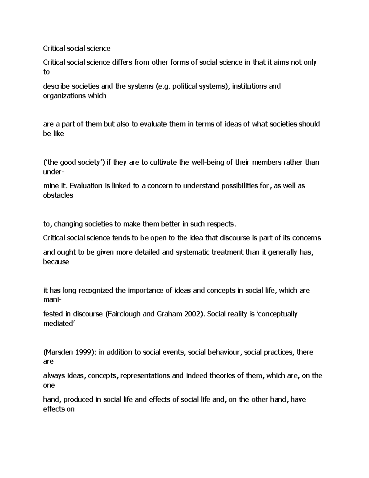 POLITICAL SCIENCE - Critical social science Critical social science ...