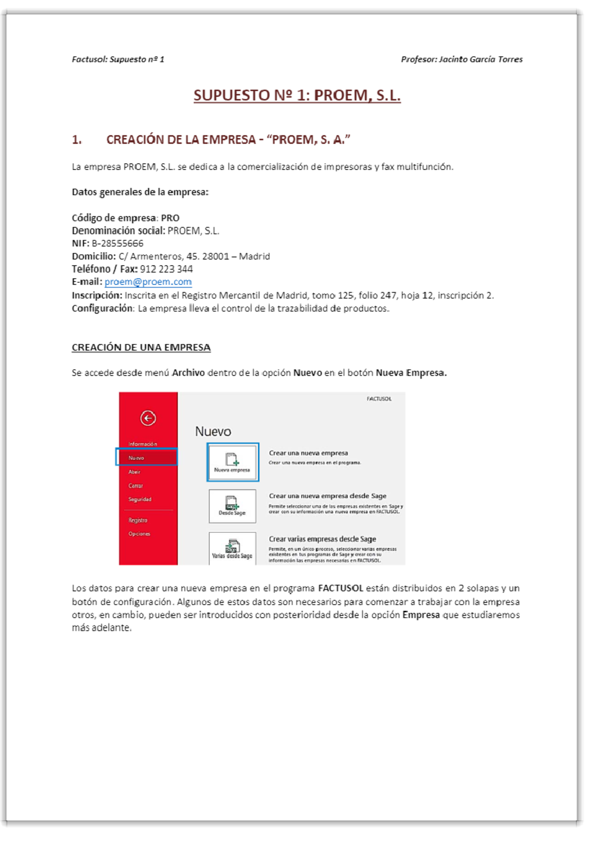 Supuesto Nº 1 Proem, S.L. - PDF Free Download - Economía de la Empresa ...