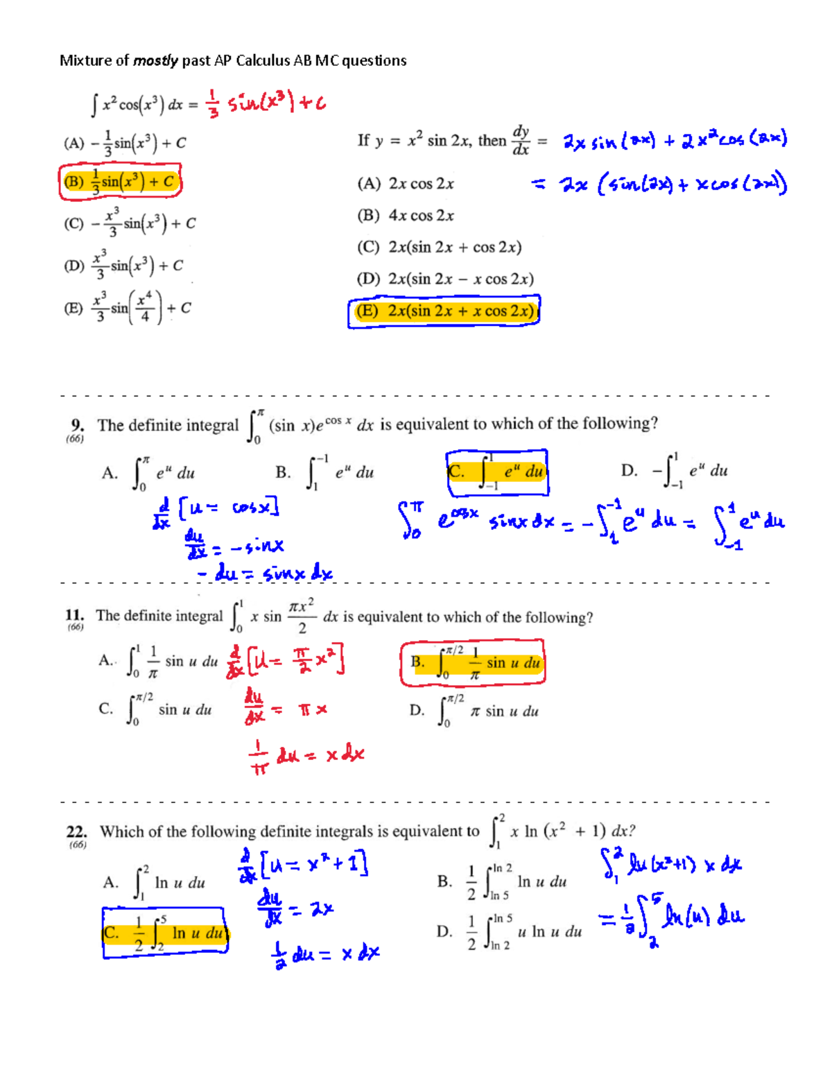 AB+Calc+AP+MC+Qs(Sols) - Mixture of mostly past AP Calculus AB MC ...