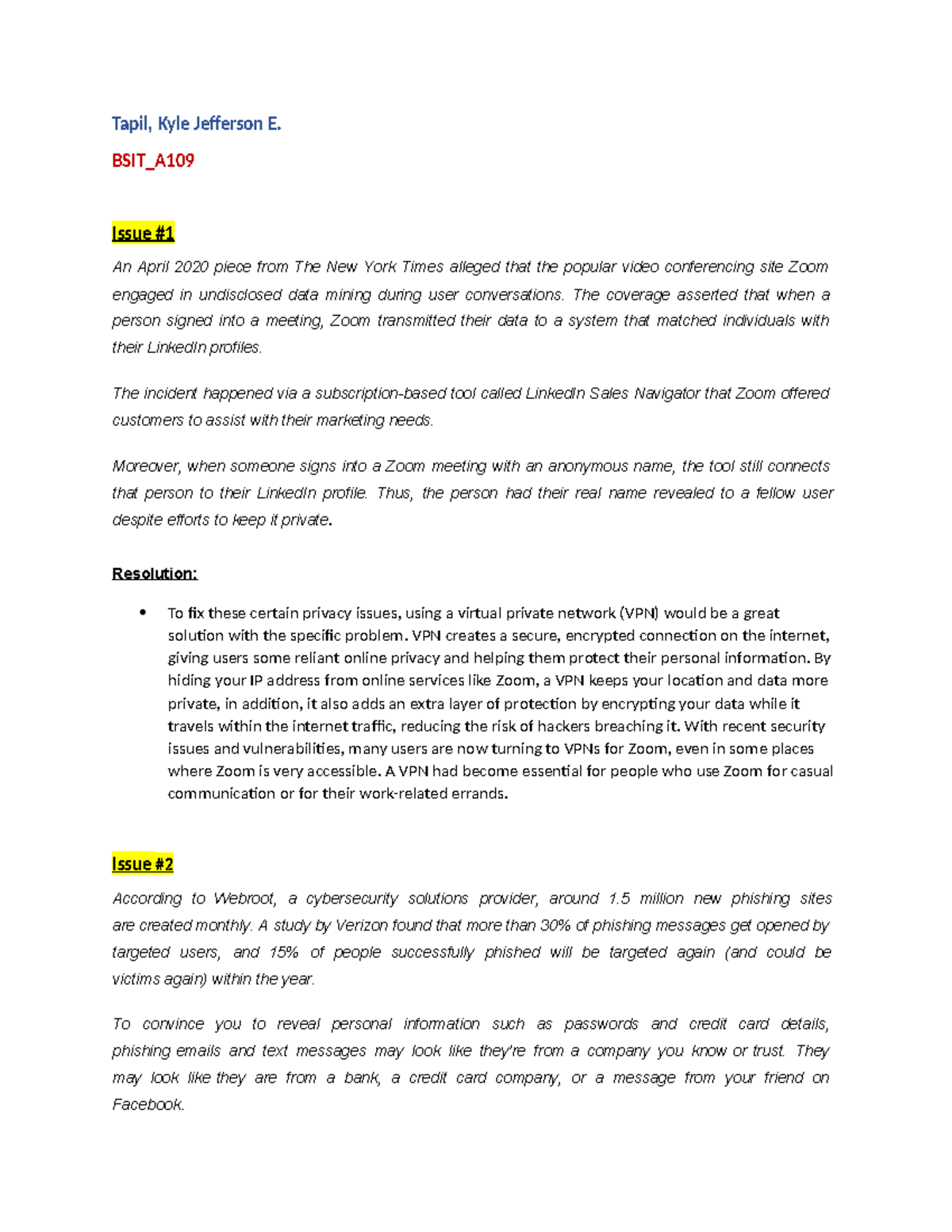 6 Performance Task (ITC) - Tapil, Kyle Jefferson E. BSIT_A Issue An ...