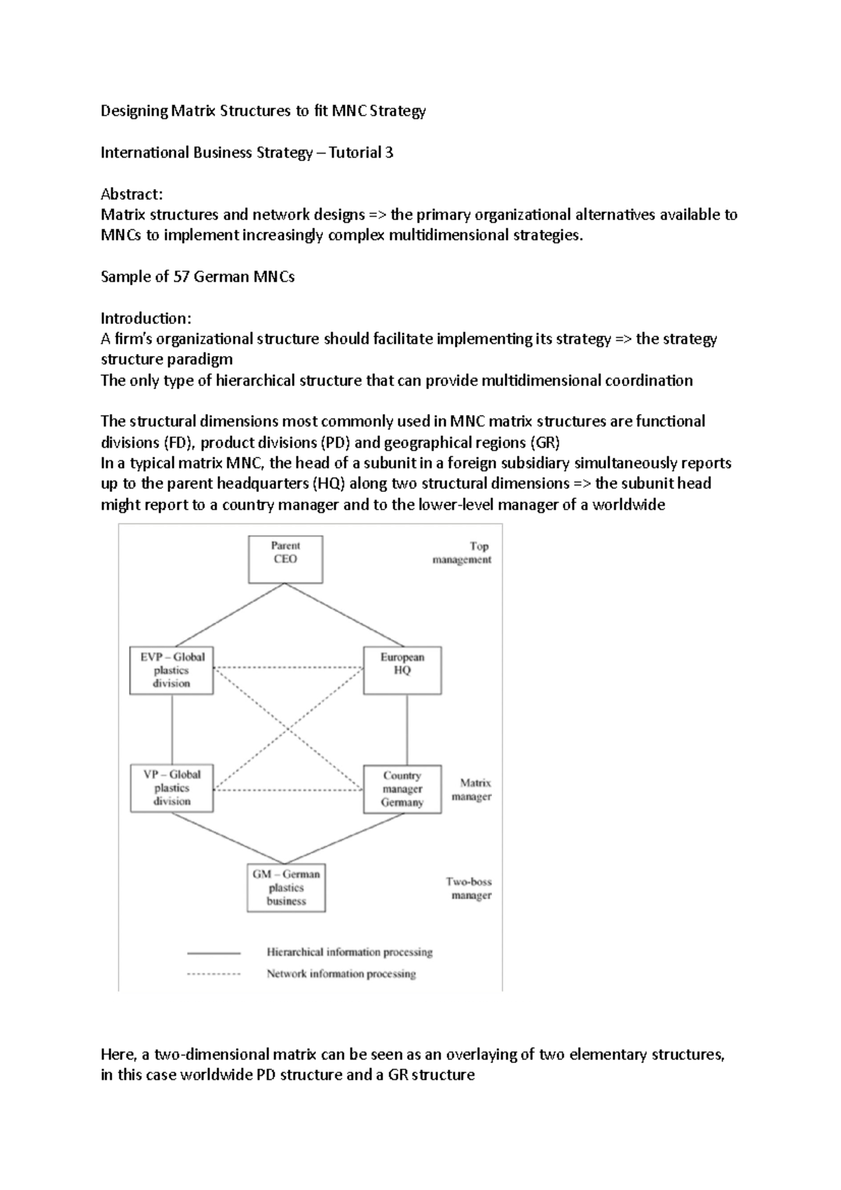 Designing Matrix Structures to fit MNC Strategy - Designing Matrix ...
