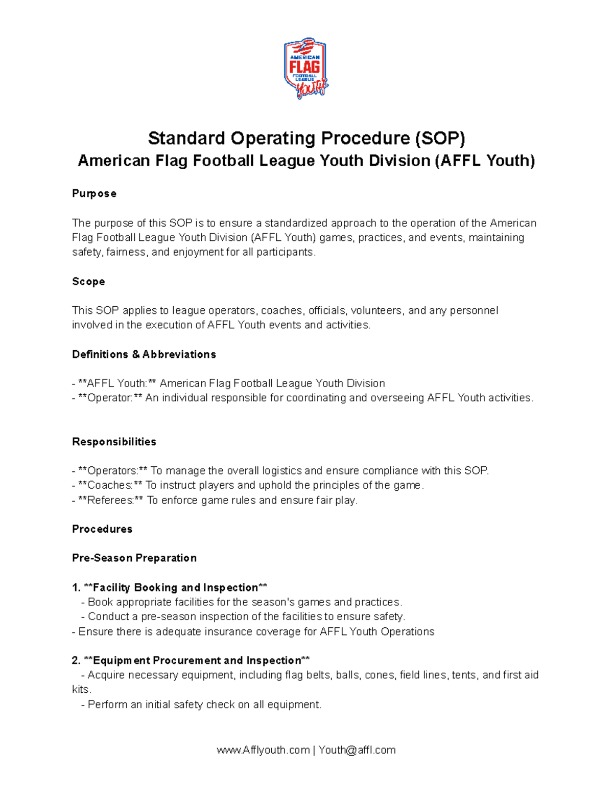 Standard Operating Procedure SOP - Standard Operating Procedure (SOP ...