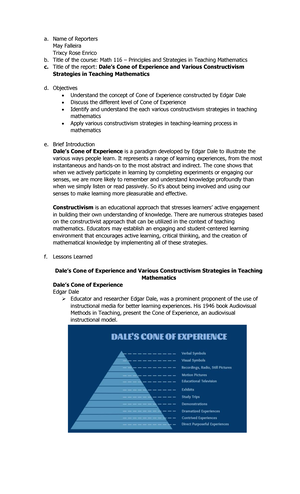 Principles OF Mathematics Education IN THE Philippines - MATH ...