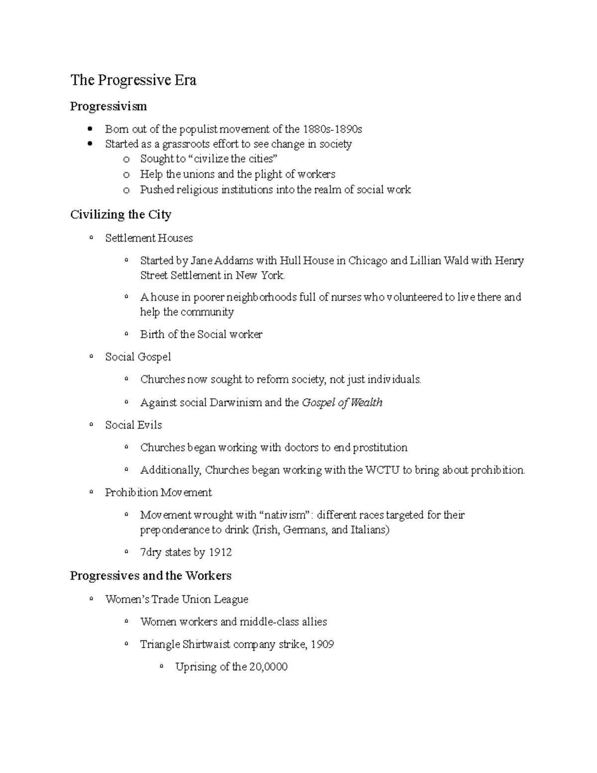 The Progressive Era - Teacher: Thomas Miller - The Progressive Era ...