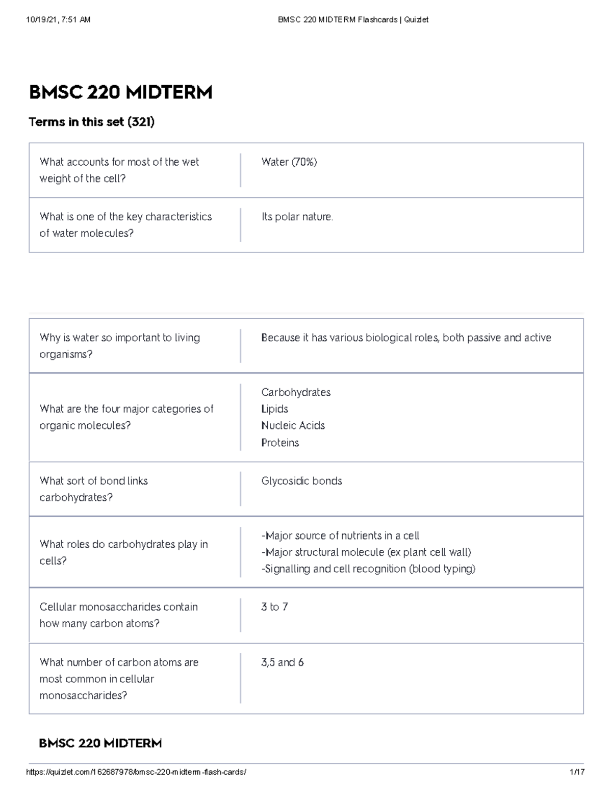 BMSC 220 Midterm - BMSC 220 MIDTERM Terms in this set (321) What accounts for most of the wet ...