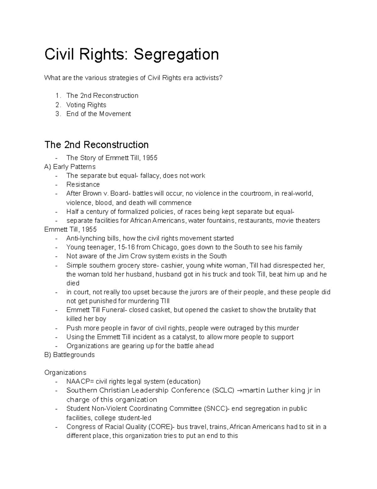 Civil Rights Segregation, Voting Rights, End of Civil Rights Movement ...