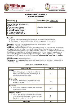 1st Performance Task Filipino 8 - LAGUMANG PAGSUSULIT (Modyul 1 – 11 ...