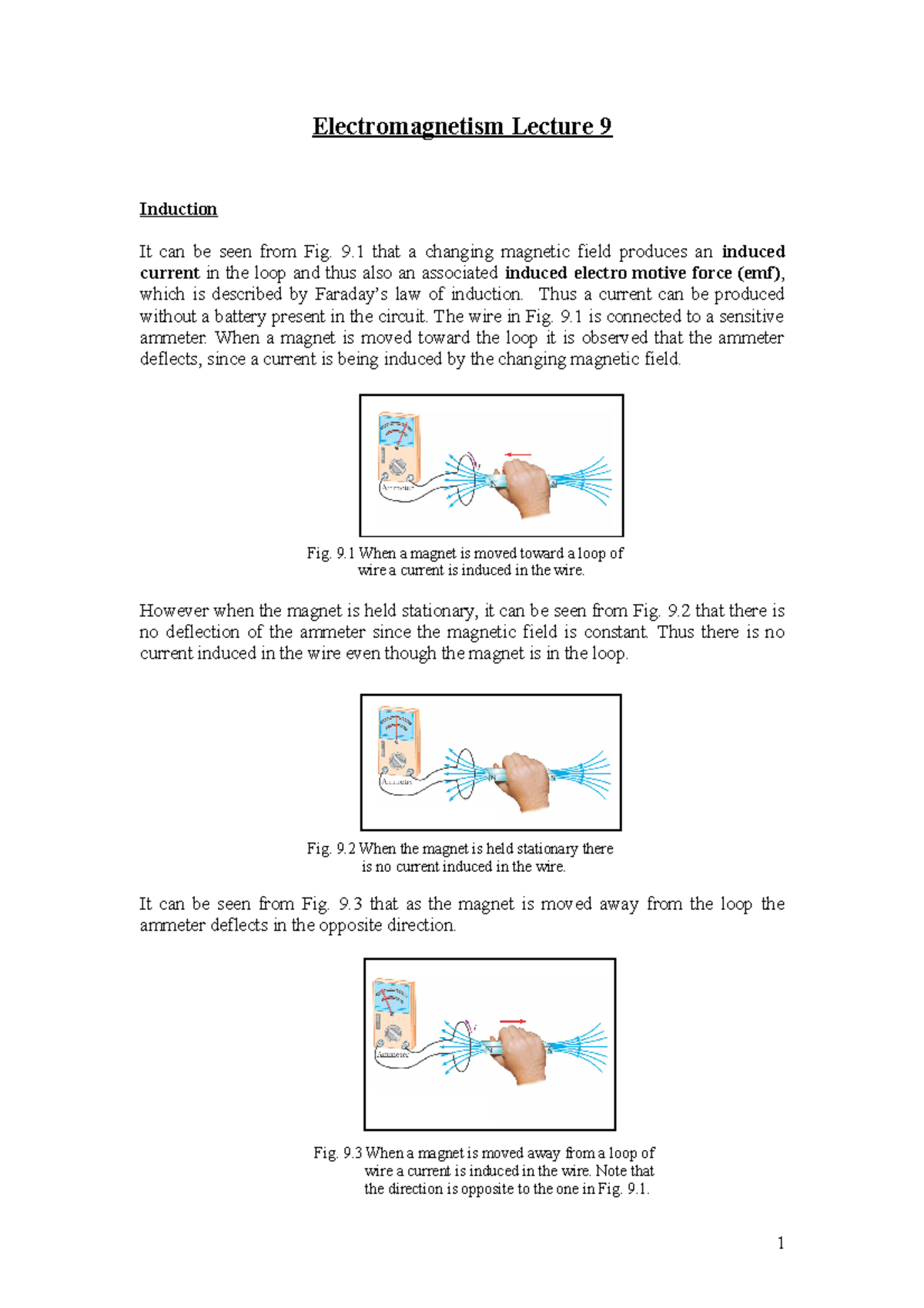 Electromagnetism Lecture 9: Lecture notes - Electromagnetism Lecture 9 ...