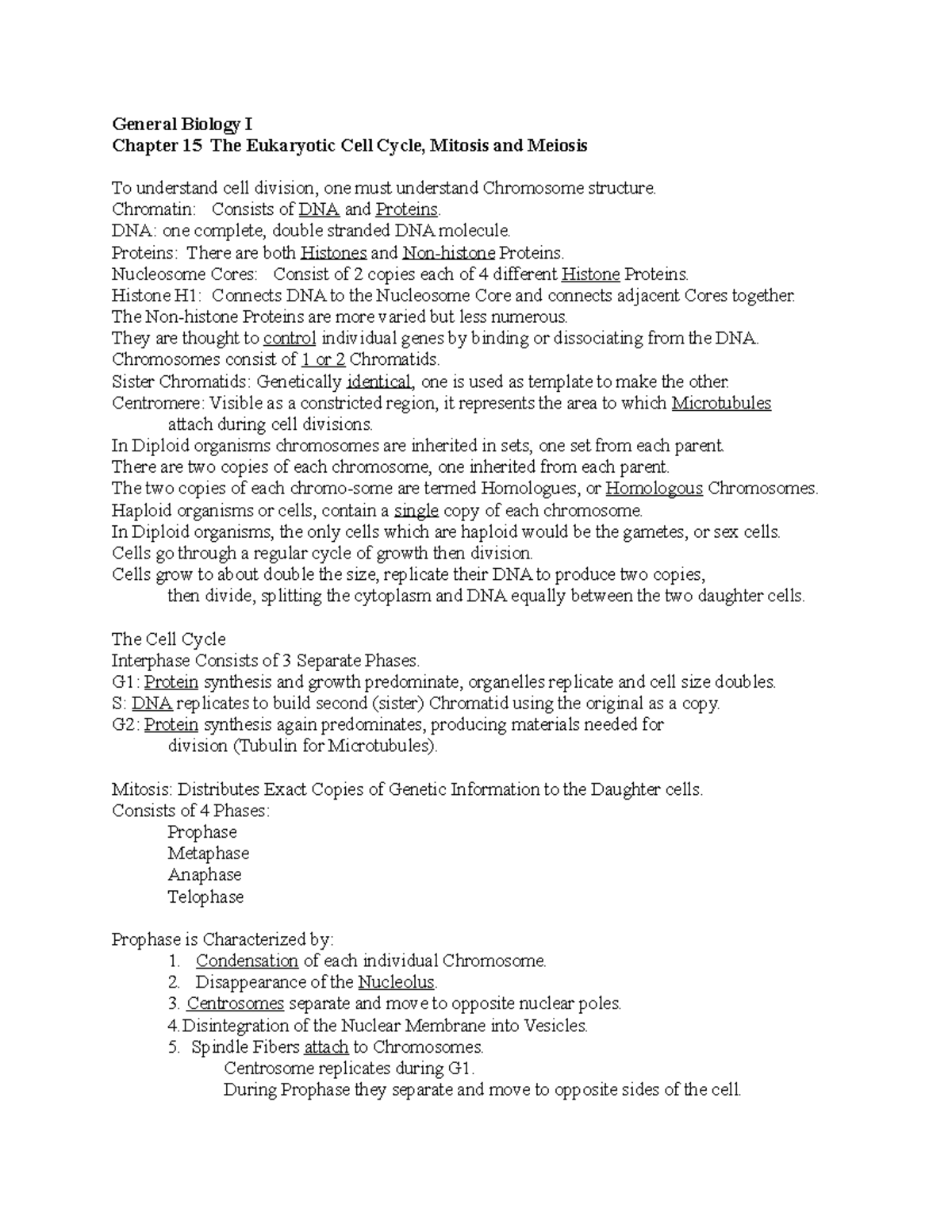 Chapter 16 Answers - General Biology I Chapter 15 The Eukaryotic Cell ...