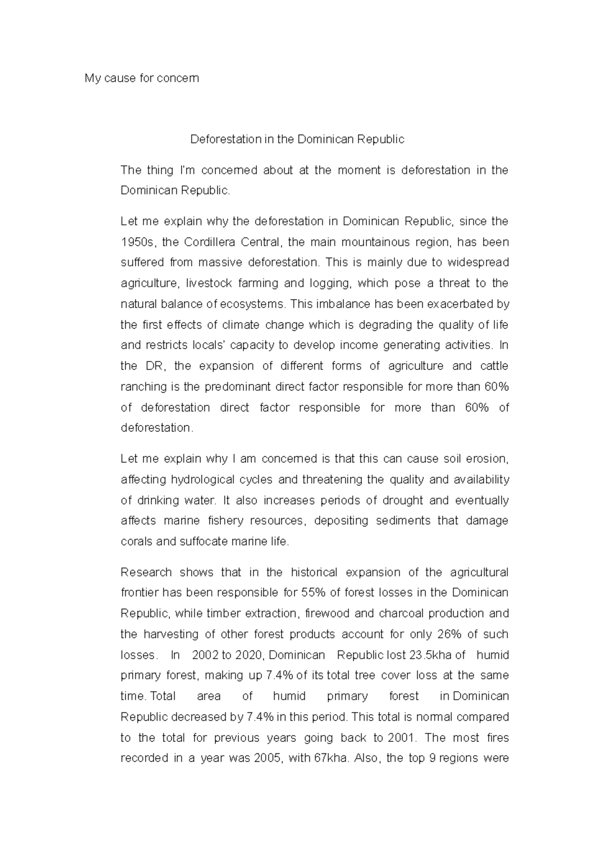 Deforestation in the Dominican Republic - Let me explain why the ...