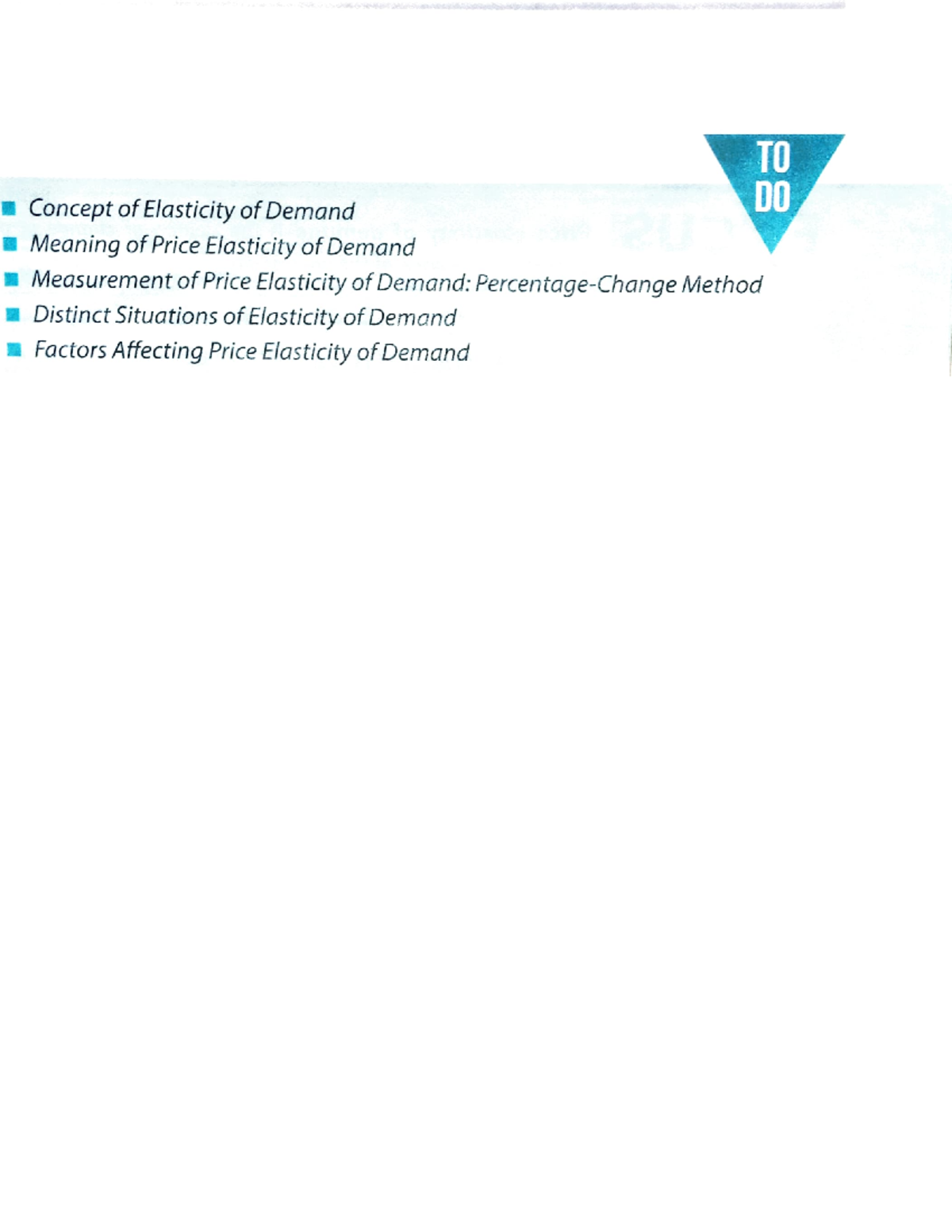 Concept of elasticity of demand - TO DO Concept of Elasticity of Demand ...