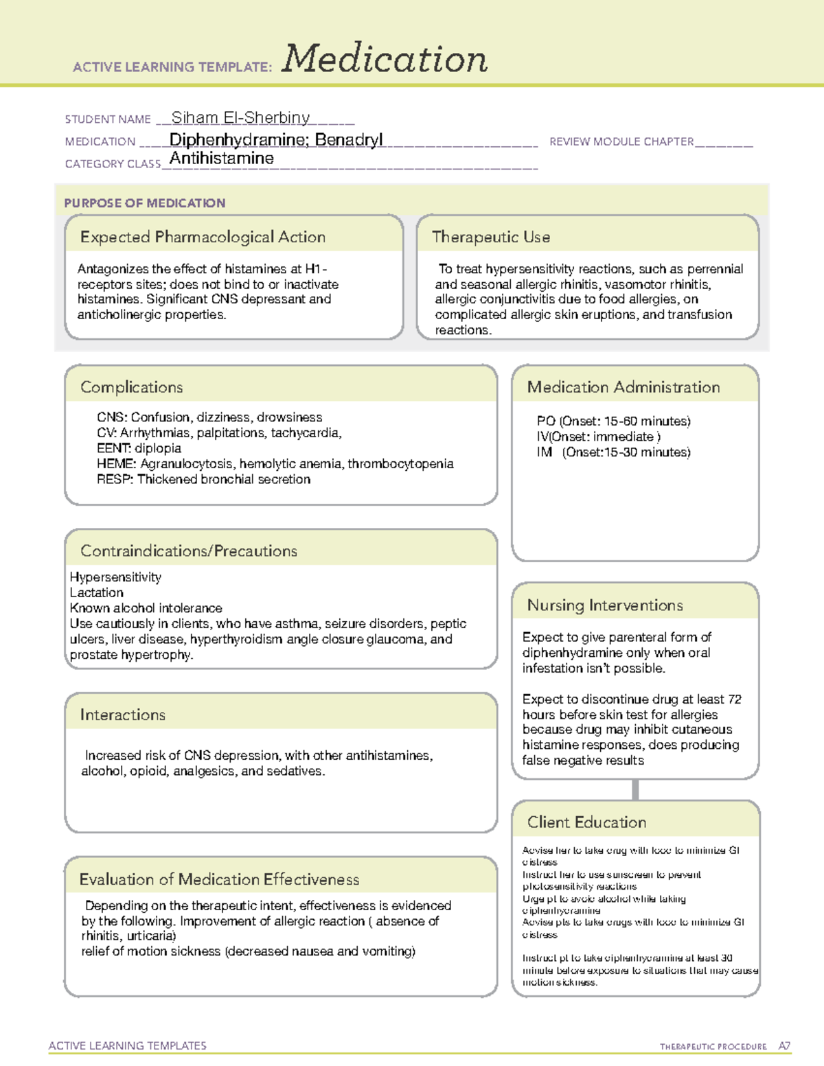 Benadryl copy - Medication - ACTIVE LEARNING TEMPLATES THERAPEUTIC ...