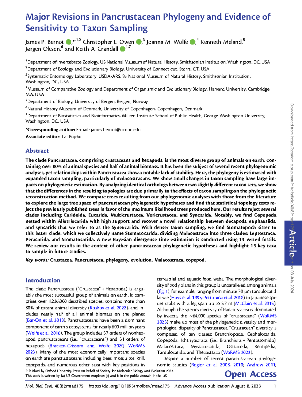 Malacología lectura - de nada bros - Major Revisions in Pancrustacean ...