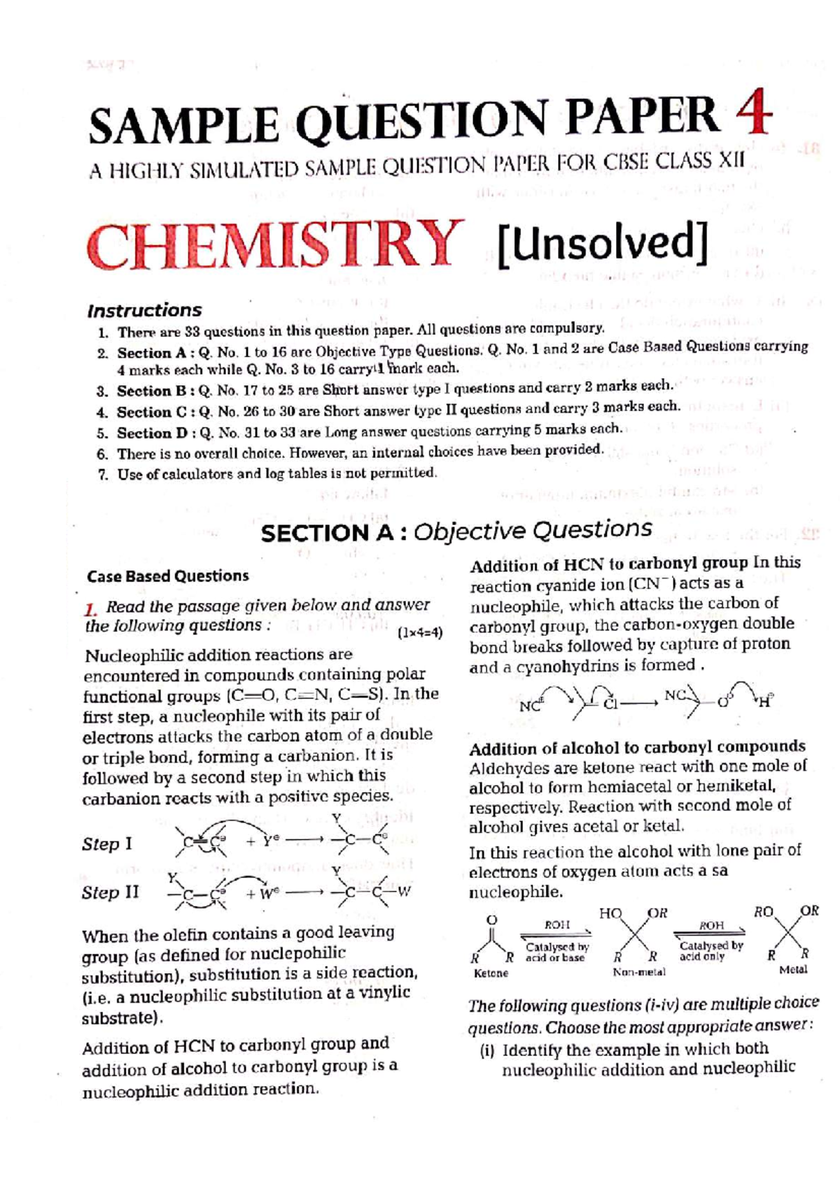 Paper - 4 - chemistry, the science that deals with the properties ...