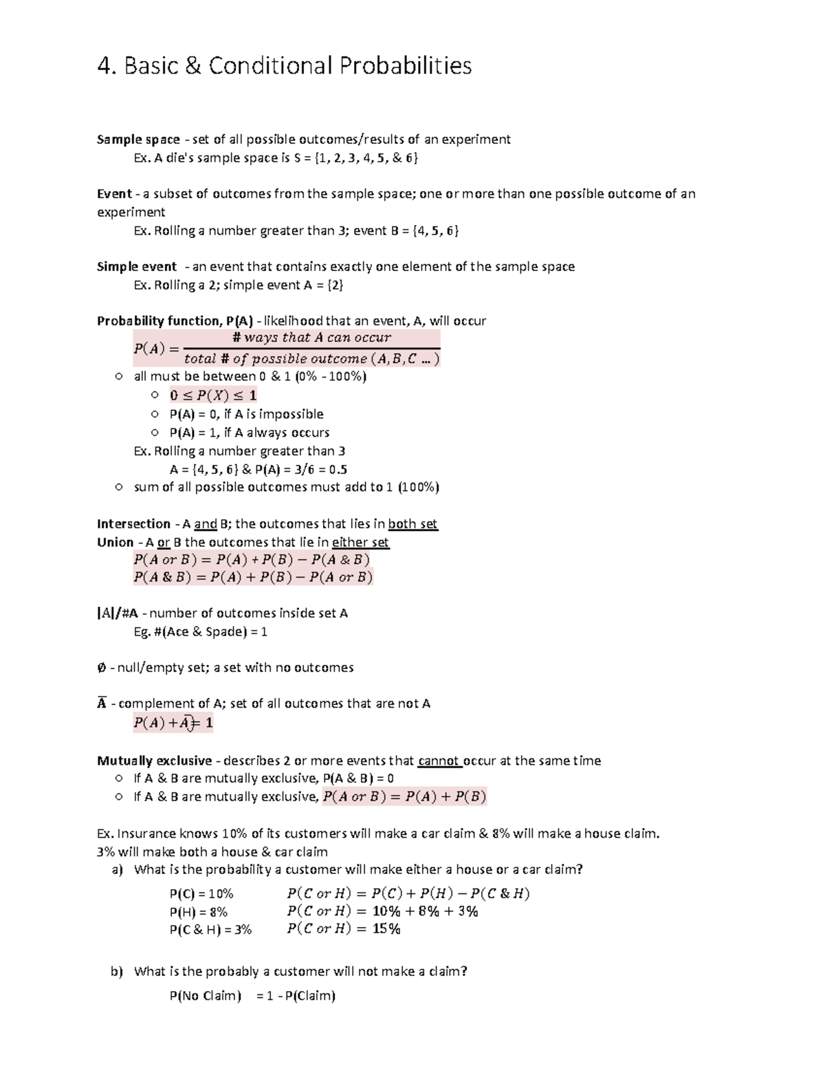 OMPT - Lec 4 - Instructor: Neilu Rishi - Basic and Conditional Probabilities - Sample space ...