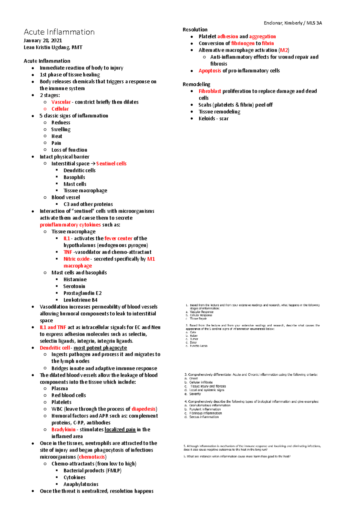 5 Acute InflammationKDHYEAHDSJADHASJFHASIFH DHIASDOAS AOSJOASJ ...