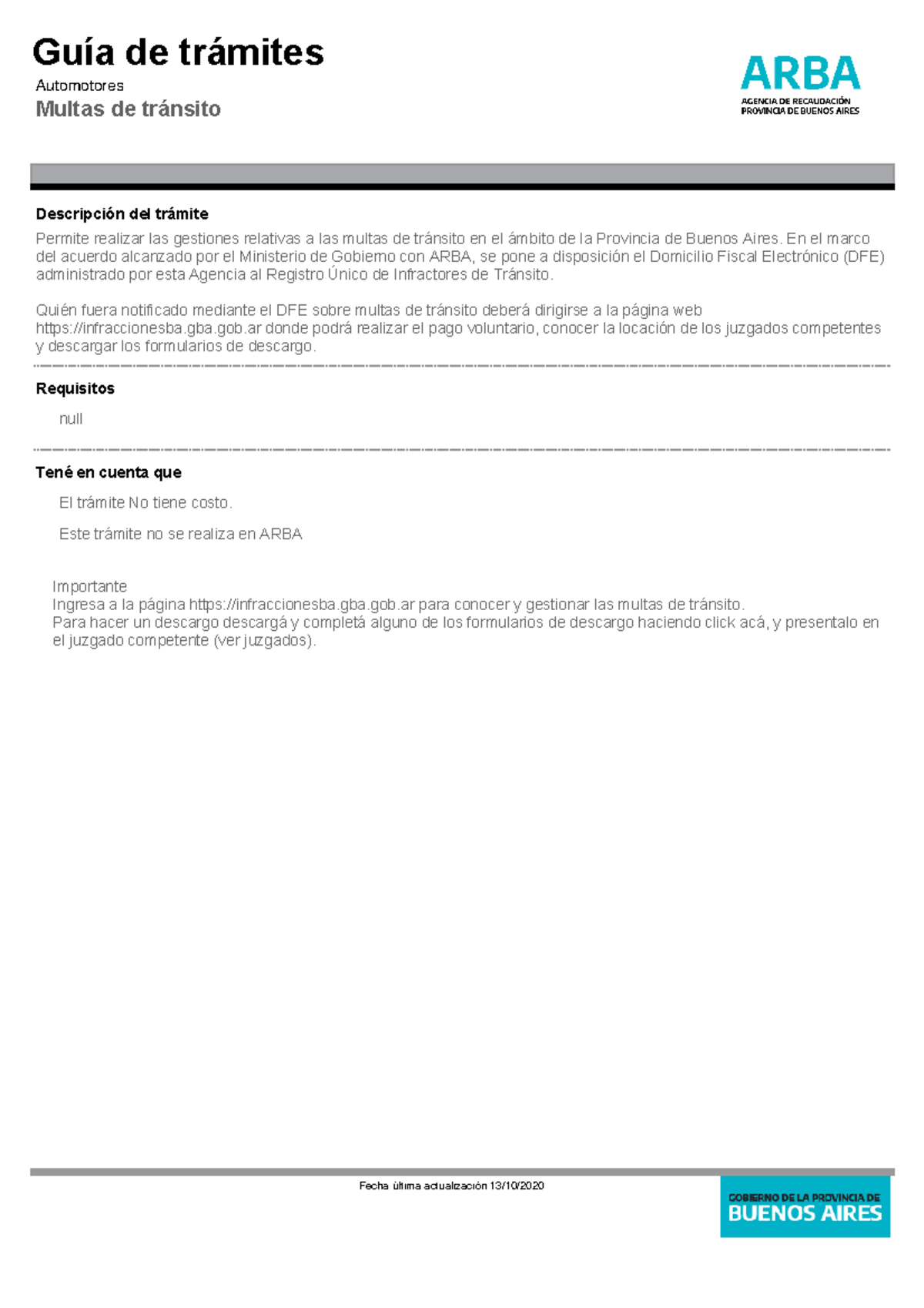 Guia de Tramites - Guia de formato de trámite - Automotores Multas de ...