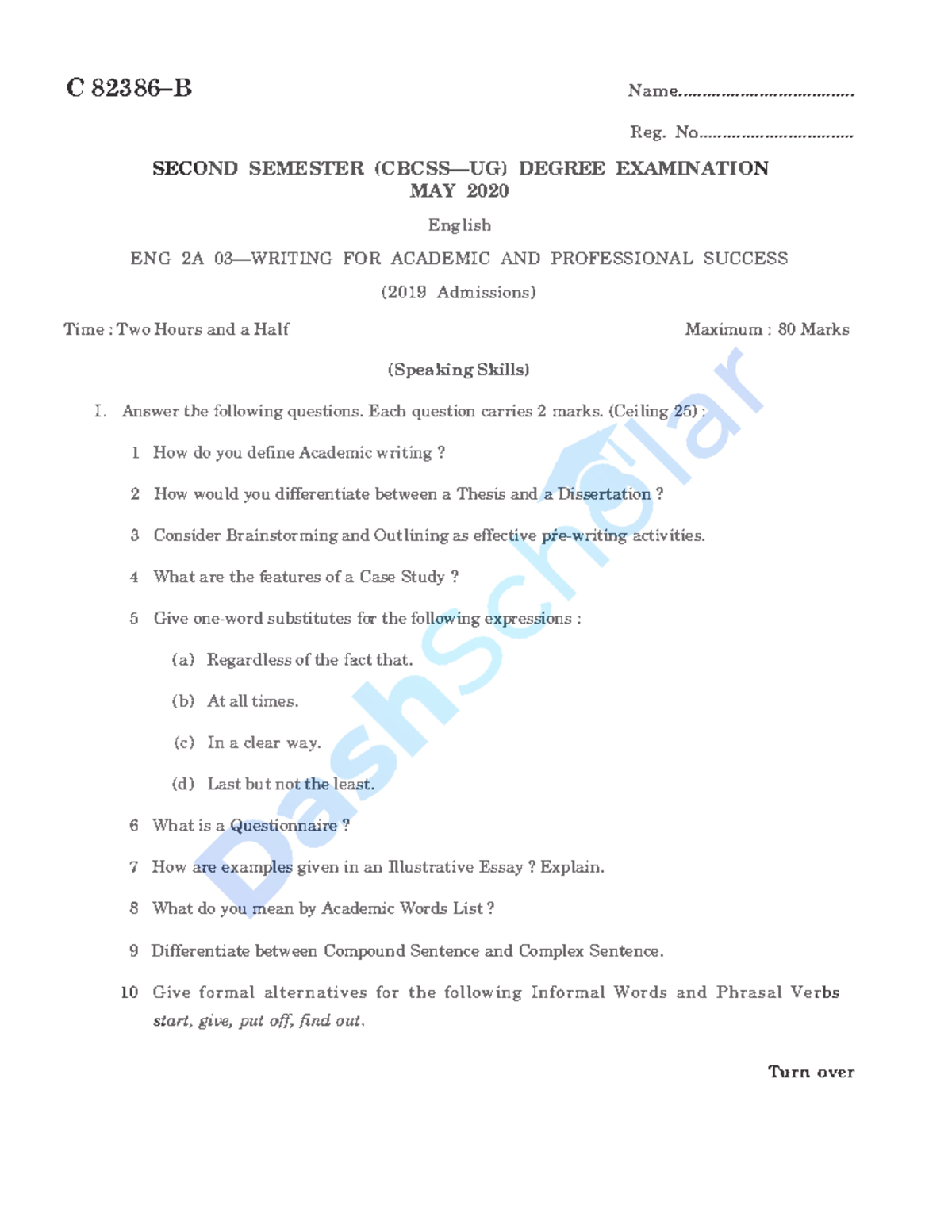 English Writing for Academic 2020 E2 CB - C 82386-B Name