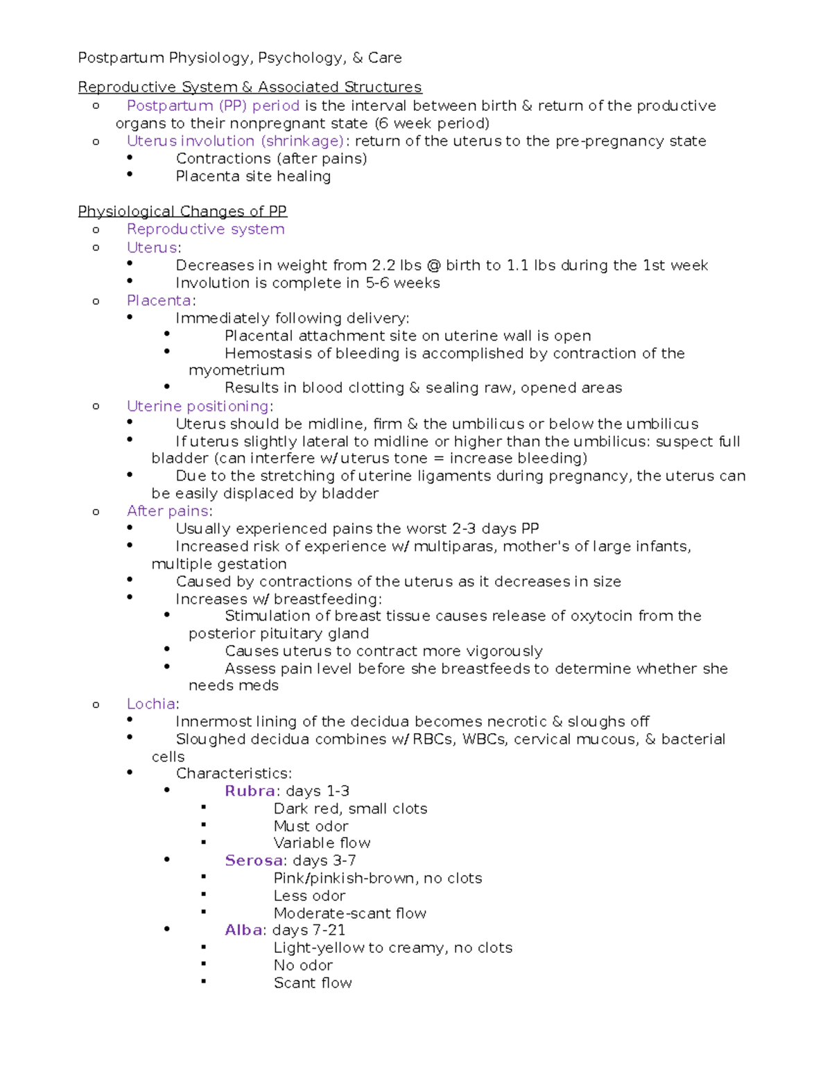 Postpartum Physiology, Psychology, & Care (10) - Postpartum Physiology ...