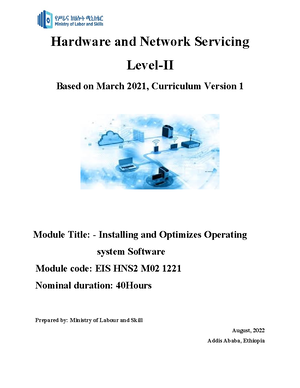 M03 Operate Database application - HARDWARE AND NETWORKING SERVICE Level-II Based on March 2022 ...