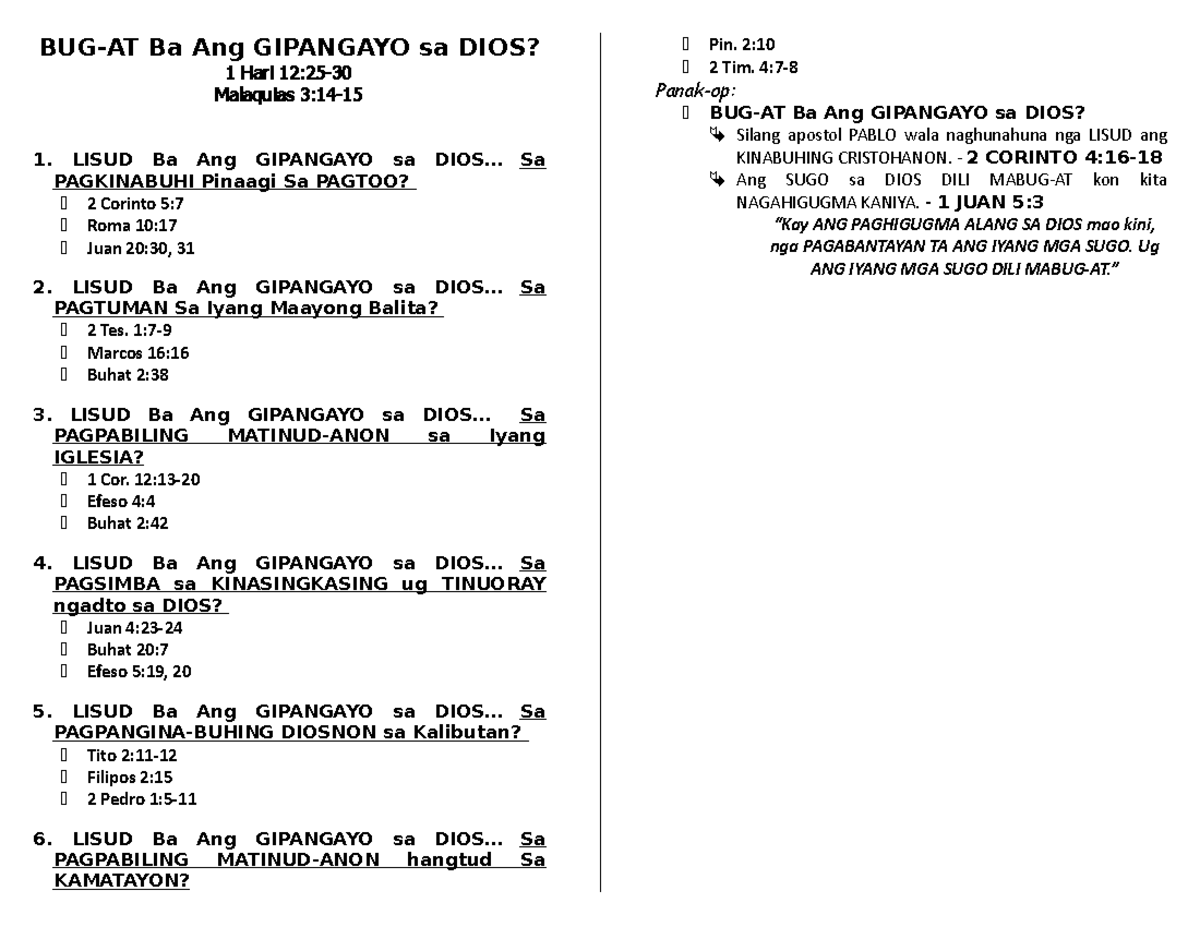 BUG-AT Ba Ang Gipangayo sa DIOS - by Joshua Notarte (Nov. 11 2012 ...