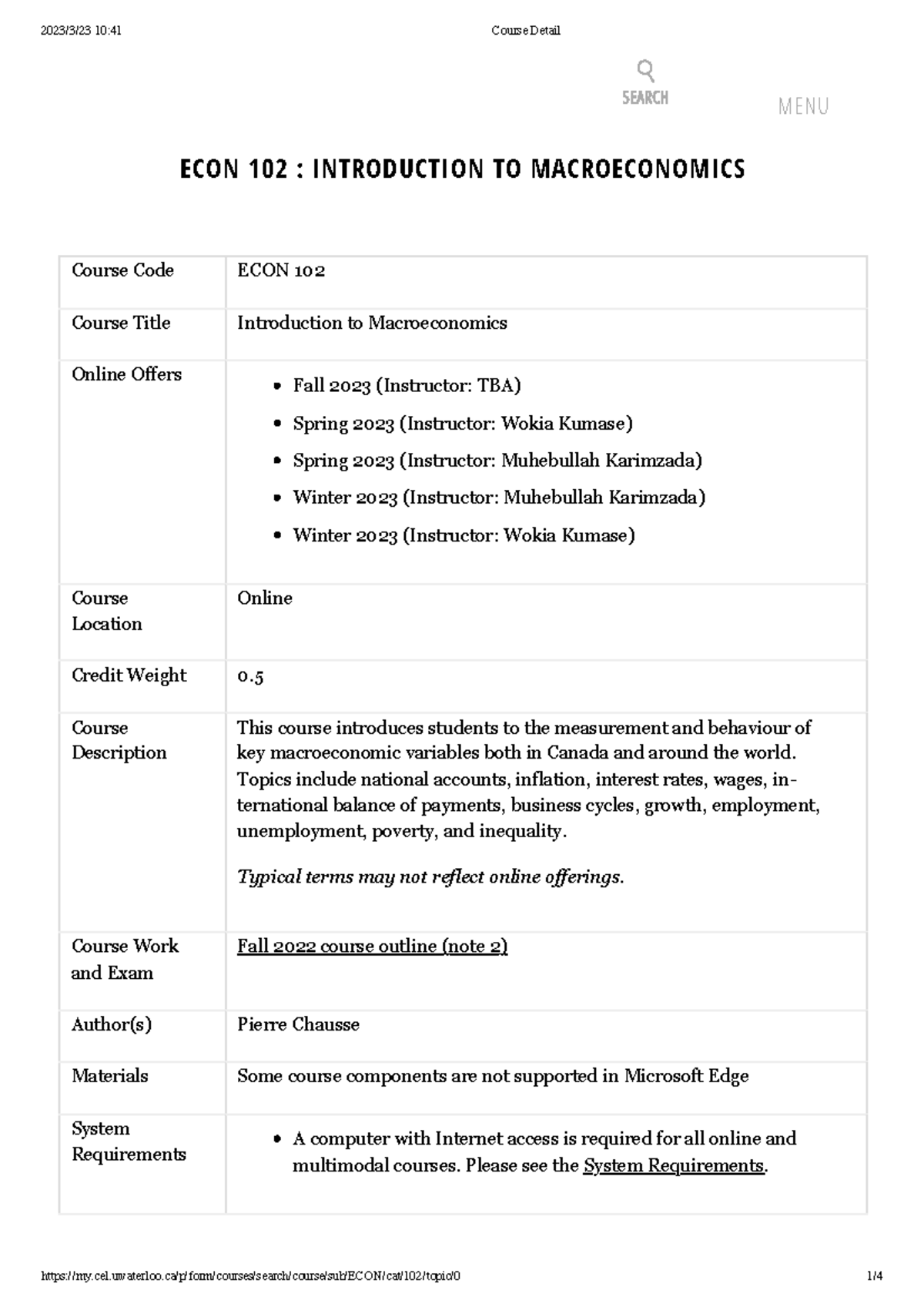 ECON102 Syllabus - Course Code ECON 102 Course Title Introduction to ...