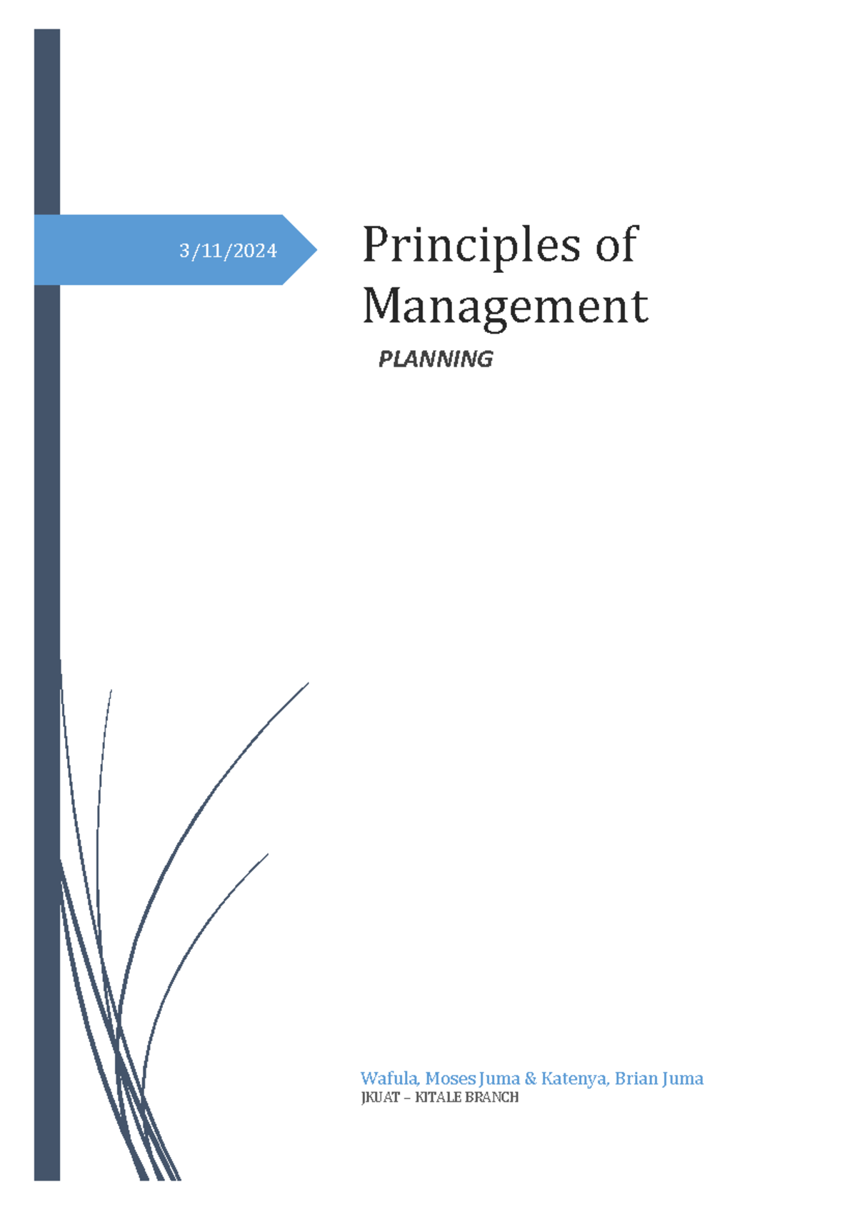 Unit-2 Planning - 3/11/2024 Principles of Management PLANNING Wafula ...
