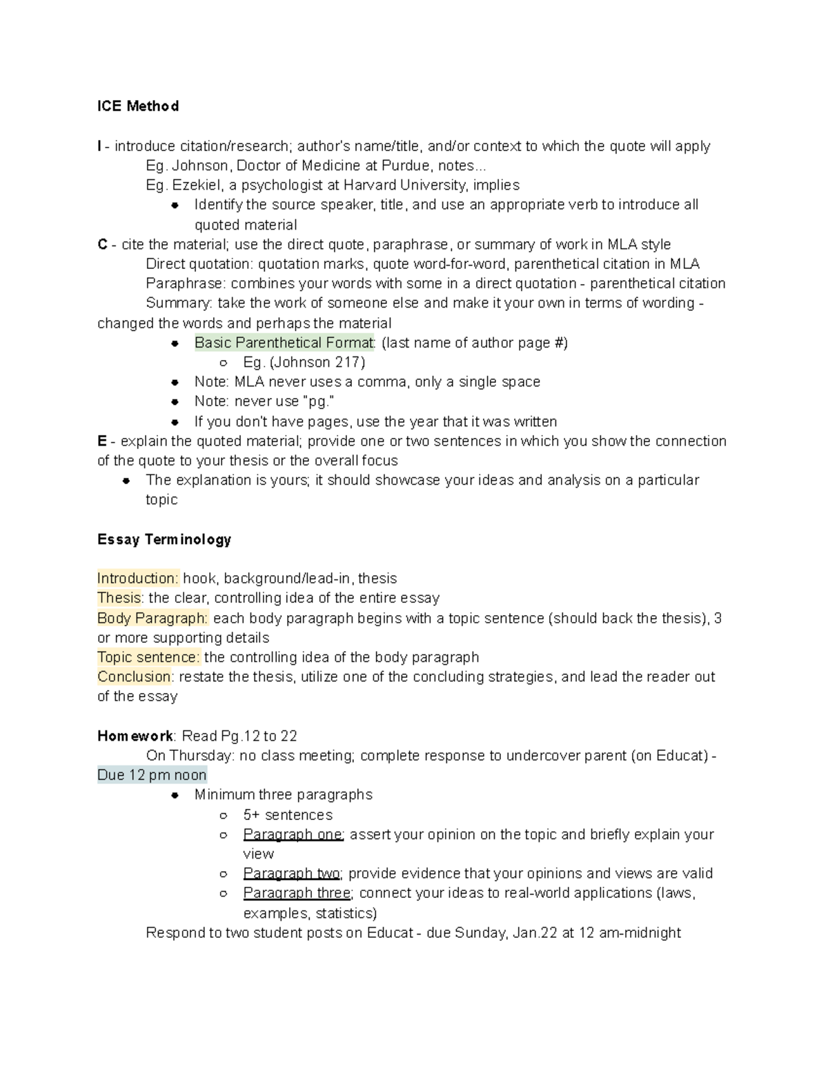 En 211 Method + Terminology - ICE Method I - introduce citation ...