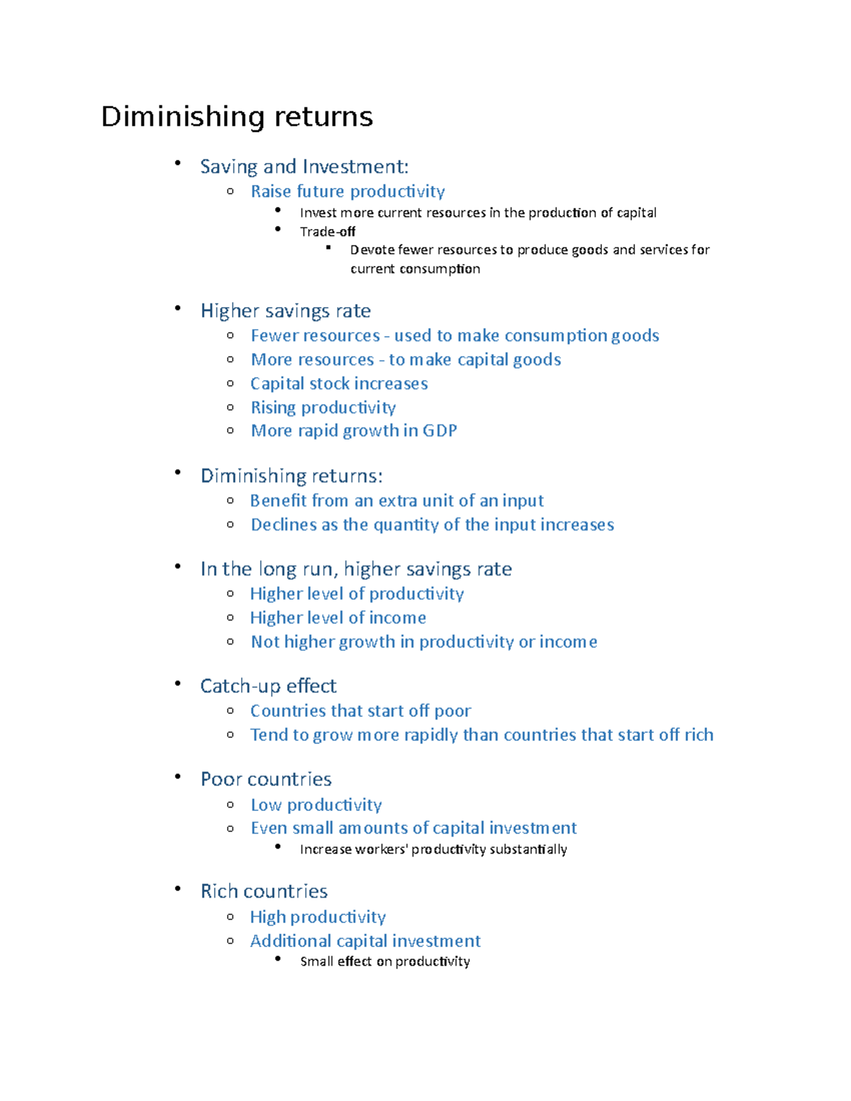 Diminishing returns - Studocu