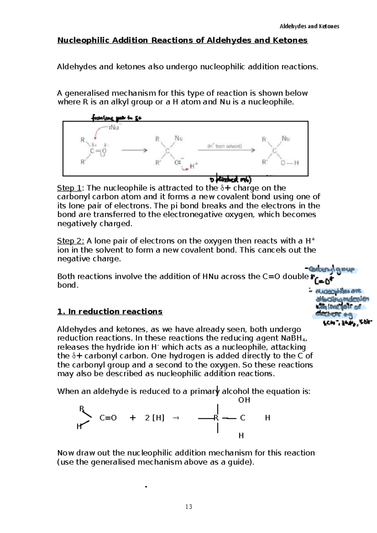 Aldehydes and Ketones part 3 - Nucleophilic Addition Reactions of ...