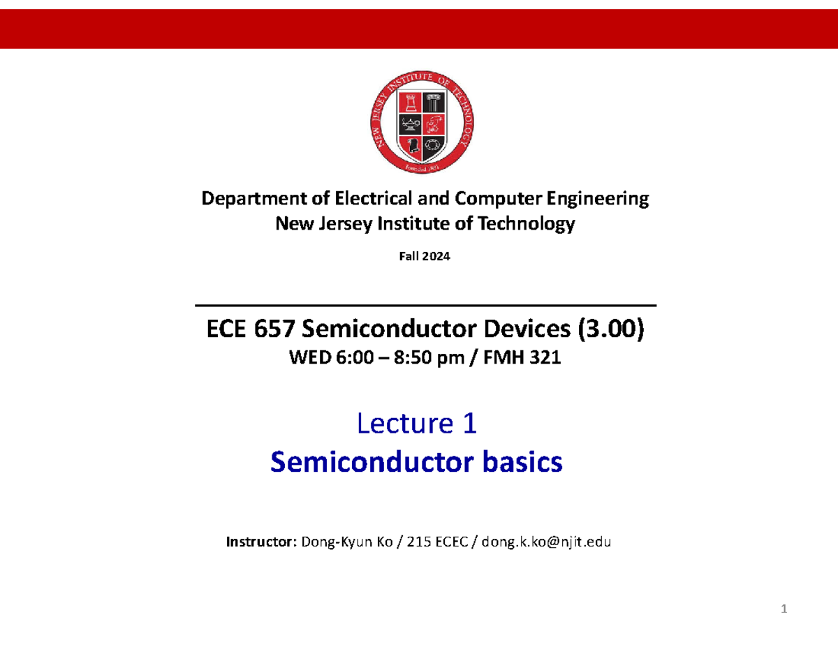 Lecture 1 - slides - ####### Department of Electrical and Computer ...