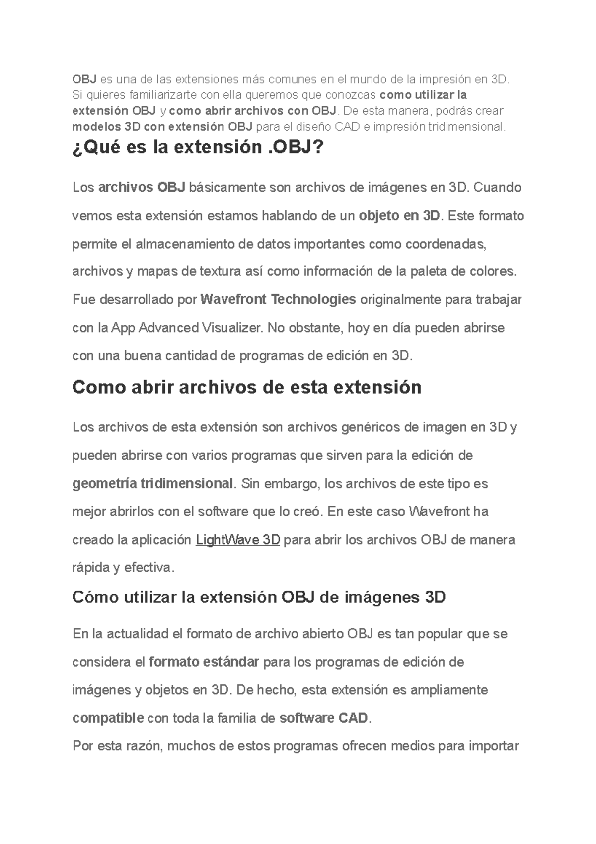 Obj - breve resumen de que son las .obj - OBJ es una de las extensiones ...