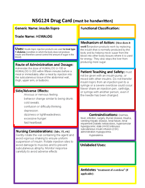 Furosemide - course work - NSG124 Drug Card (must be handwritten) Route ...