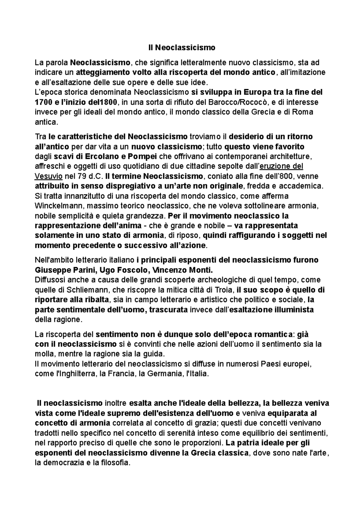 Il Neoclassicismo - L’epoca storica denominata Neoclassicismo si ...