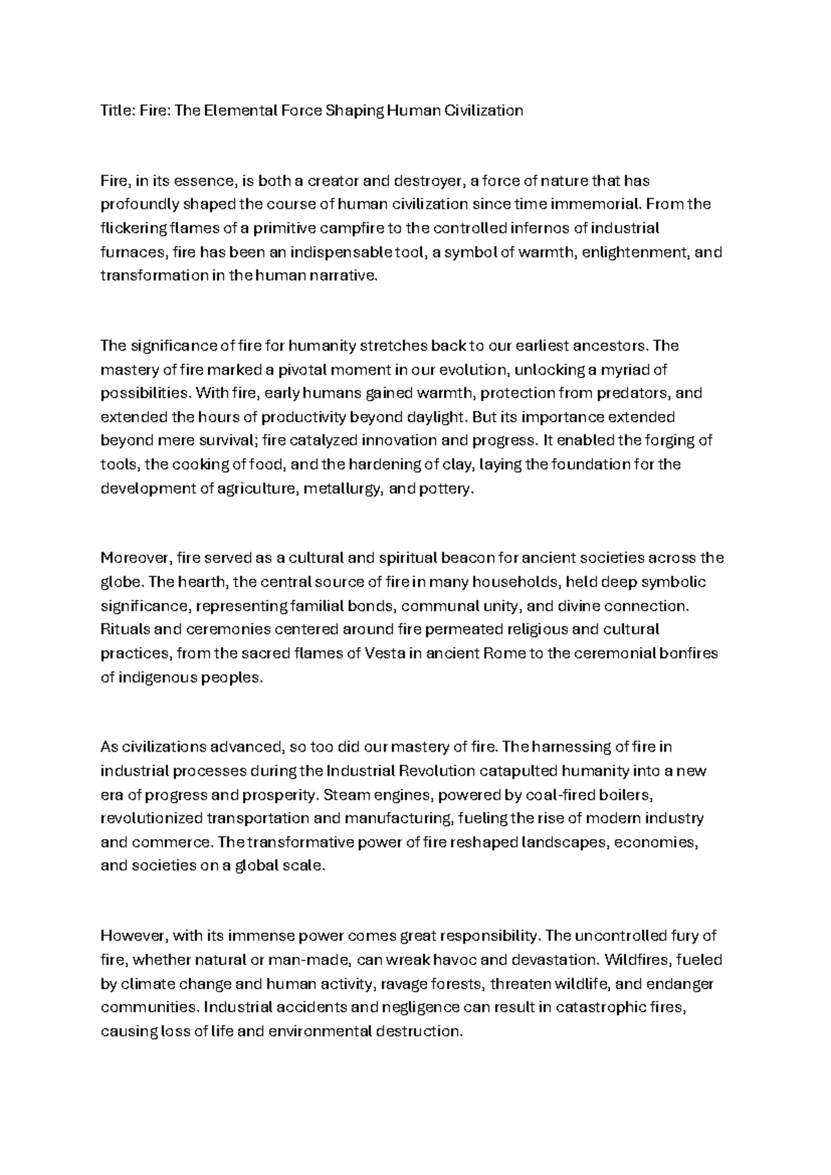 Fire - fire - Title: Fire: The Elemental Force Shaping Human ...