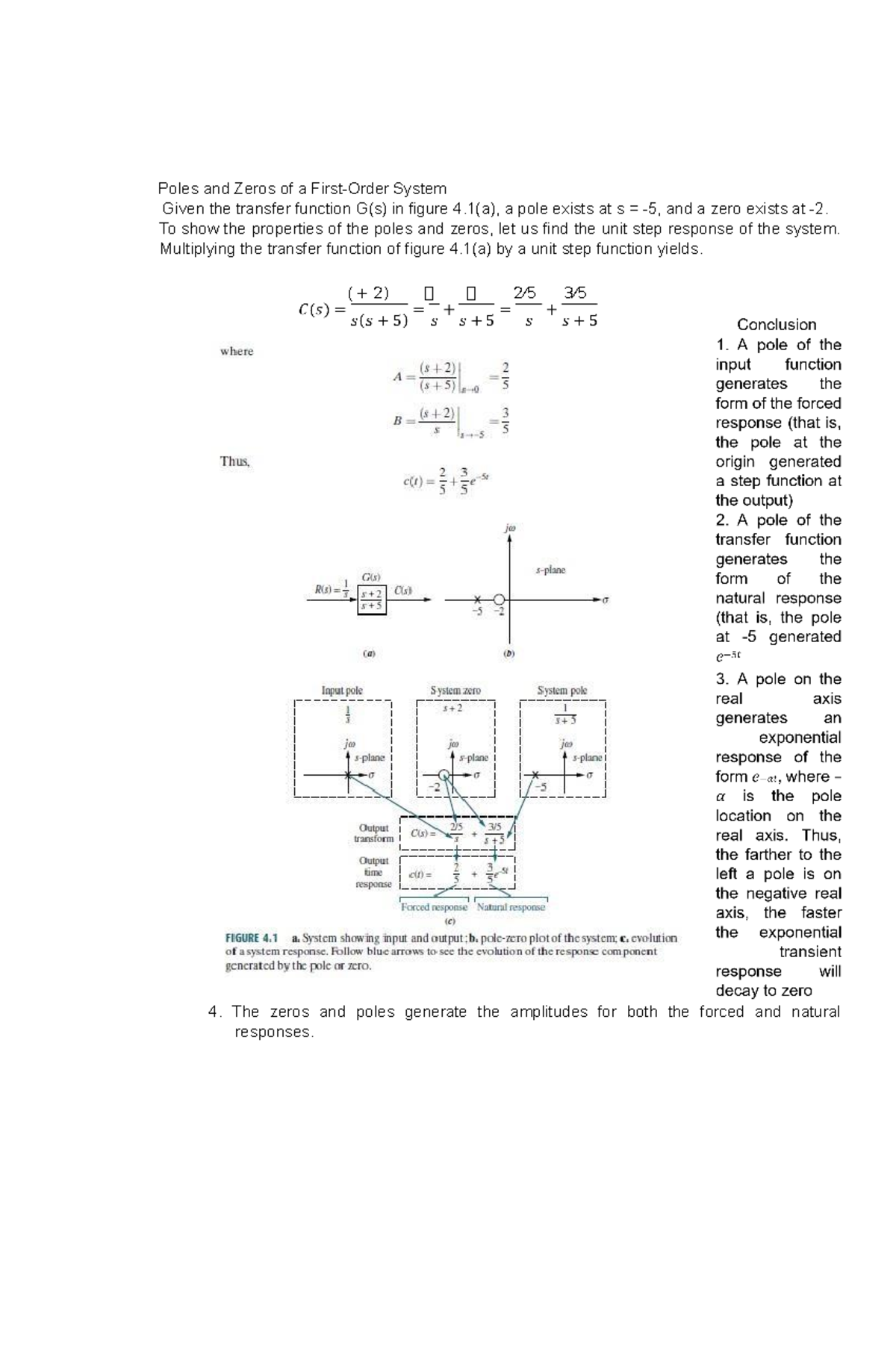 Electronics Feedbacks and Control System - Poles and Zeros of a First-Order System Given the ...