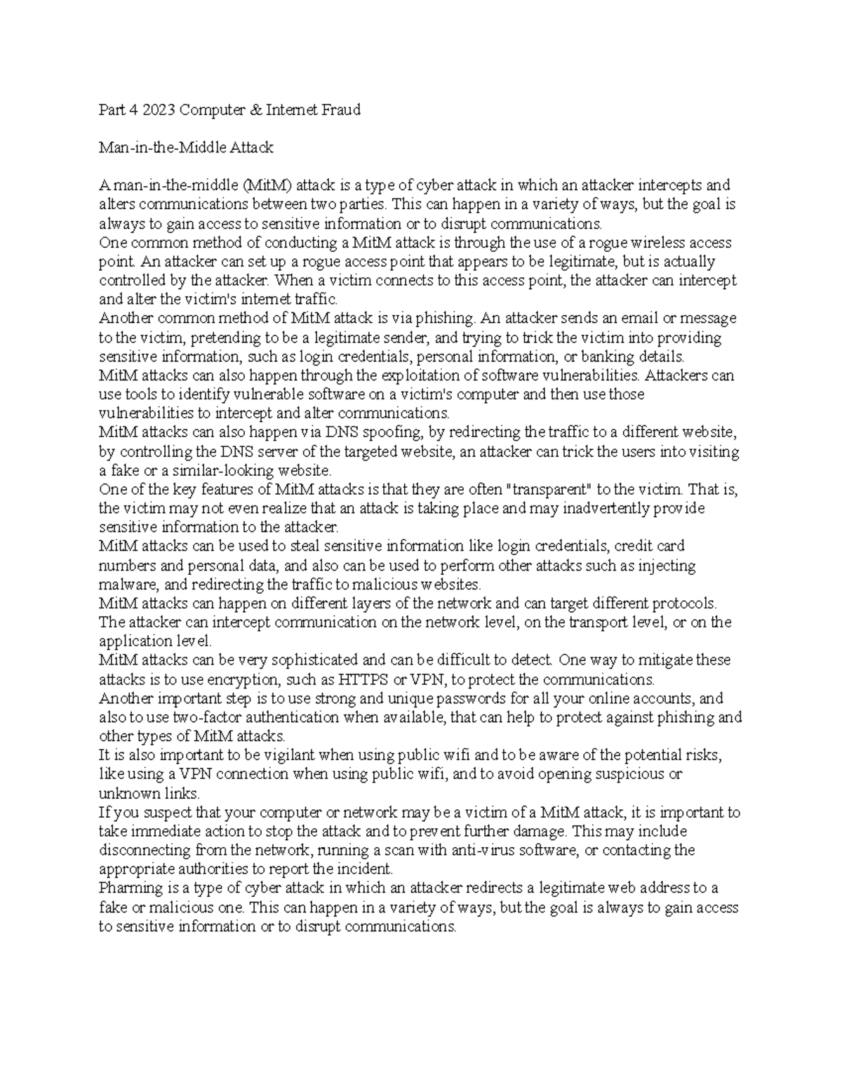 Part 4 2023 Computer fraud - Part 4 2023 Computer & Internet Fraud Man ...