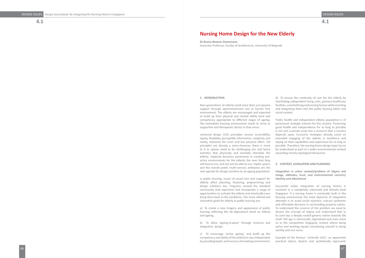 Nursing Home Design for the New Elderly - DESIGN ISSUES Design ...