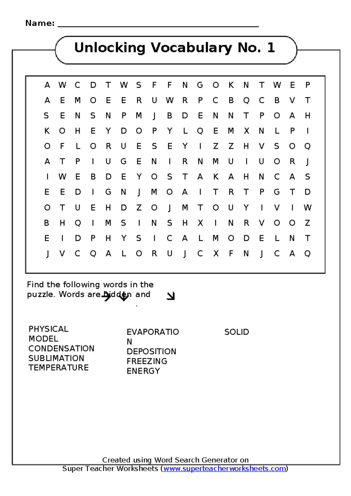 Activity Week 1-DAY 1 - Name: Unlocking Vocabulary No. 1 A W C D T W S ...
