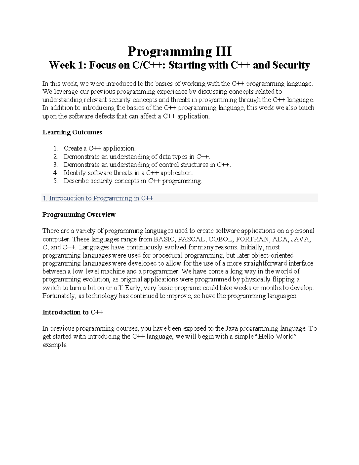 Programming Iii Week 1 Notes Warning Tt Undefined Function 32 Programming Iii Week 1 Focus