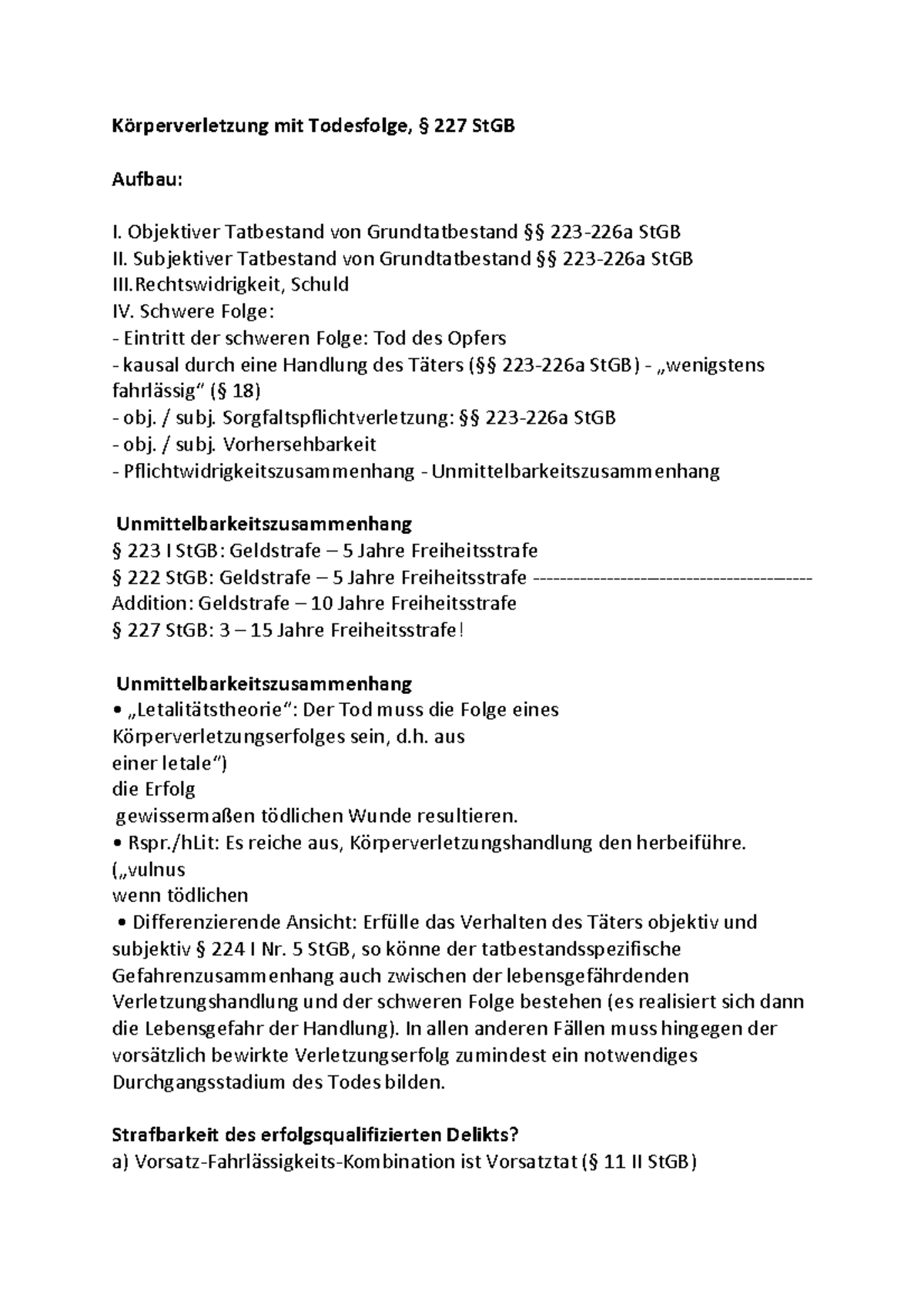 Körperverletzung mit Todesfolge - Kö rperverletzung mit Todesfolge ...