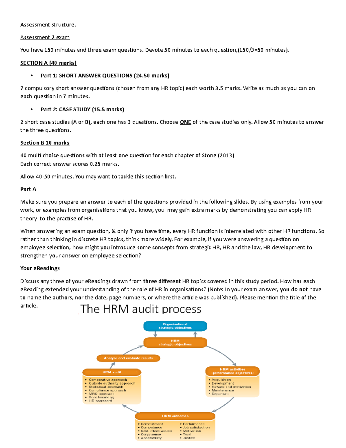 Assessment structure - Assessment 2 exam You have 150 minutes and three ...