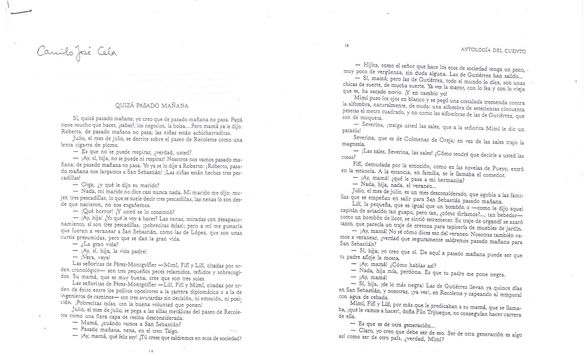 Cuentos-Gen. Lit - Cuentos cortos - Conite jeg Cla QUIZA PASADO MANANA ...