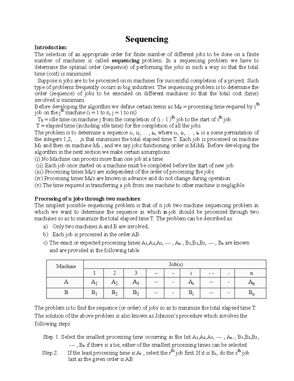 Sequencing and simulation - Operation Research - AMU - Studocu