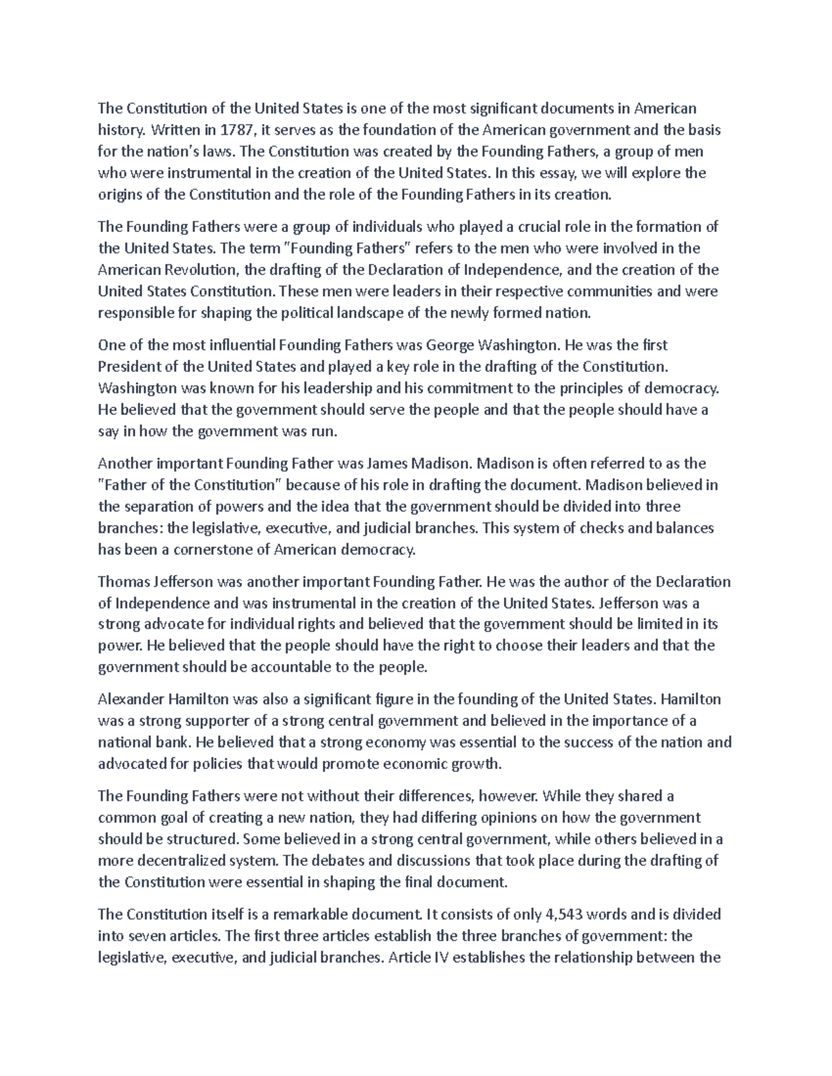 The Constitution and Founding Fathers - The Constitution of the United ...