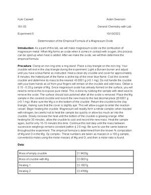 CHEM 161 Exam 02 Review Guide - CHEM 161: GENERAL CHEMISTRY Exam 02 ...