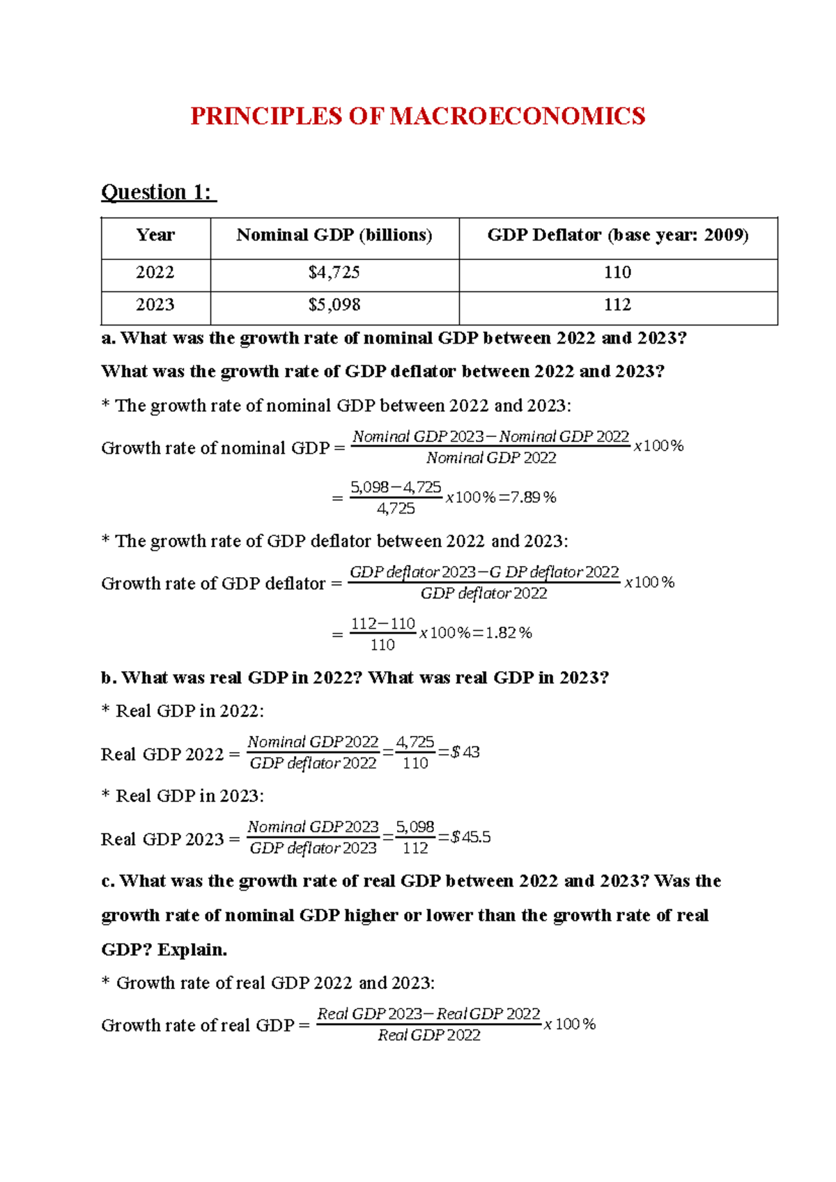 Tiểu-luận-Macroeconomics - PRINCIPLES OF MACROECONOMICS Question 1 ...