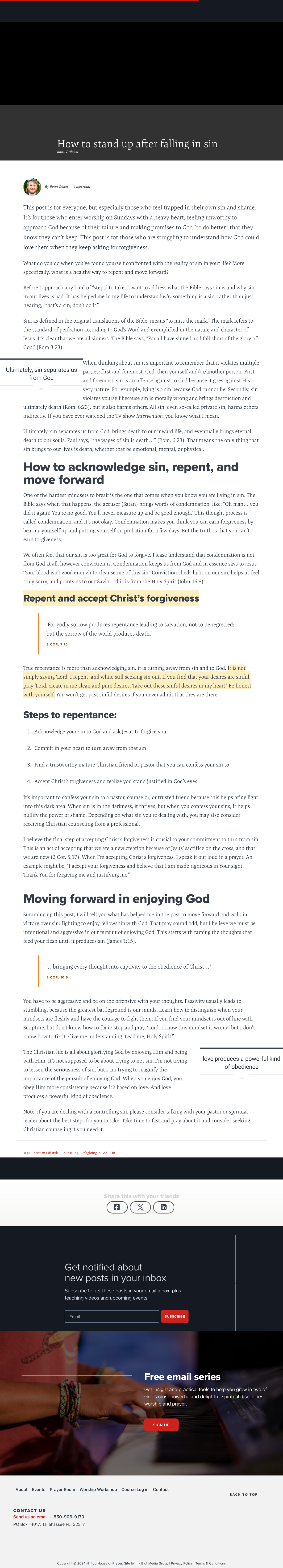 How to stand up after falling in sin - Get notified about new posts in ...