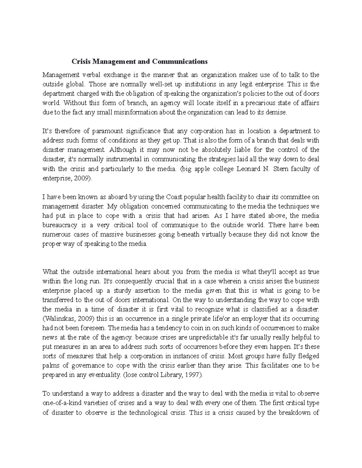 Crisis Management and Communications - Crisis Management and ...