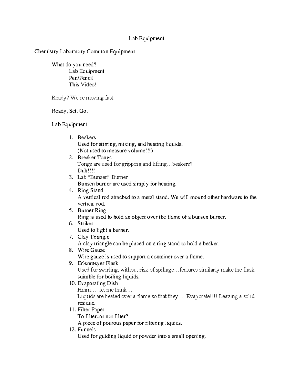 Lab Equipment - Lab Equipment Chemistry Laboratory Common Equipment ...